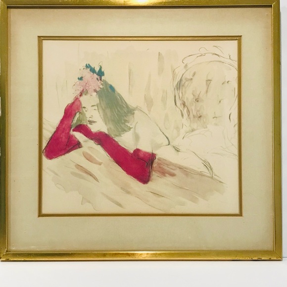 Marcel Vertes | Art | Vintage Marcel Vertes On The Ropes Red Gloves ...